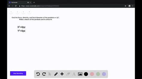 solved 11 24 graphing parabolas an equation of a parabola is given a