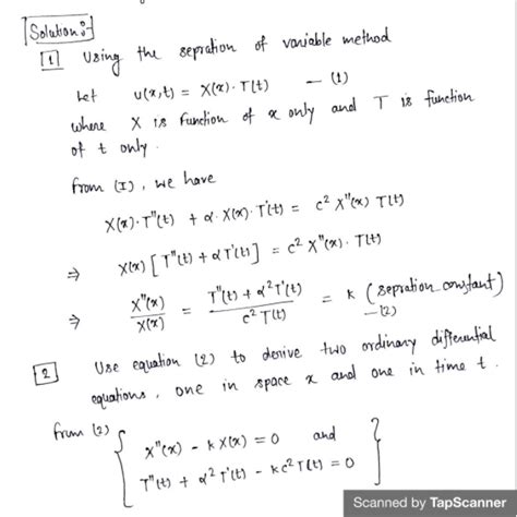 Solved Separation Of Variables Consider The Linear Partial
