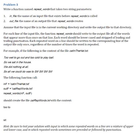 Problem Write A Function Named Repeat Words That Chegg