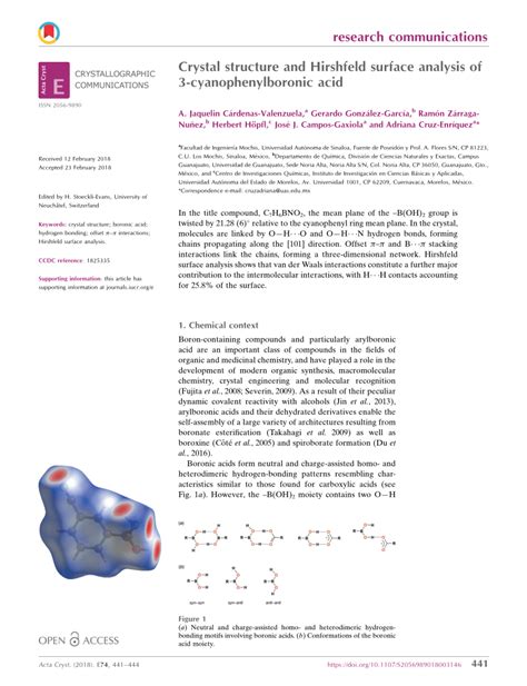 Pdf Crystal Structure And Hirshfeld Surface Analysis Of 3
