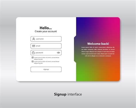 Premium Vector Signup Interface Design