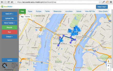 accuwater epanet web application water simulation