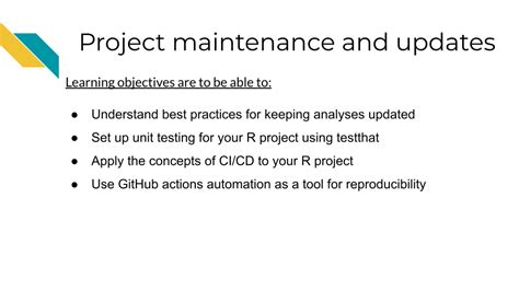 Chapter 12 Project Maintenance And Updates Tools For Reproducible