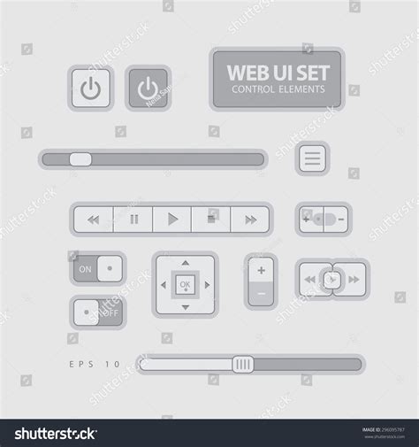 Web Ui Elements Flat Design Gray Stock Vector Royalty Free 296095787 Shutterstock