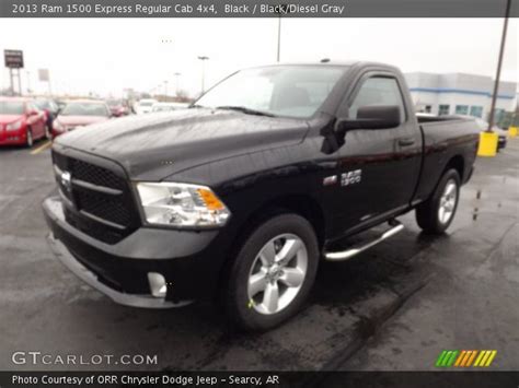 Black 2013 Ram 1500 Express Regular Cab 4x4 Black Diesel Gray Interior