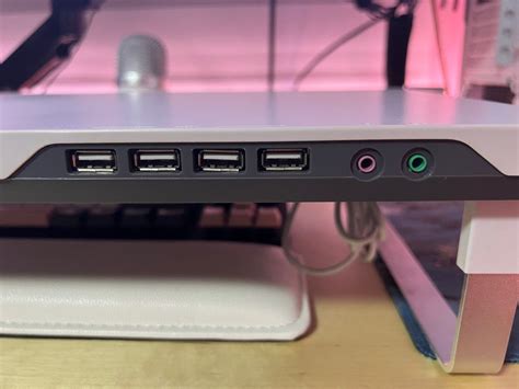 Deepcool Monitor Stand Riser In White With Usb And Audio Jacks On Carousell