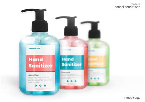 Free Vector Realistic Hand Sanitizer Bottle Mockup Concept Design
