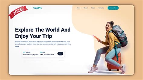 Create A Responsive Travel Website Using Html And Css Only Step By Step Tutorial For Beginners