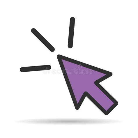 Click Arrow Mouse Shadow Icon Web Button Cursor Digital Design Vector Illustration Stock