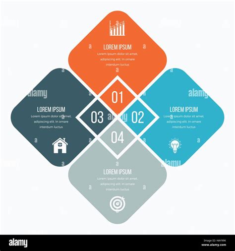 Infographics Template Four Options With Square Stock Vector Image Art