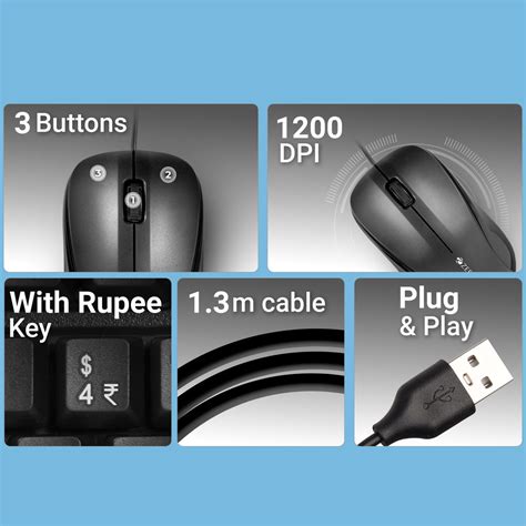 Zebronics Judwaa 850 Multimedia Keyboard And Mouse Combo