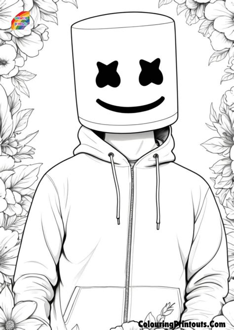 Marshmello Coloring Pages Free Printables
