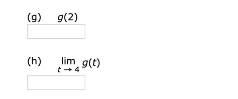 solved for the function g whose graph is given state the