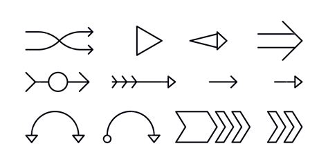 Premium Vector Line Arrow Vector Icon Set Arrow Direction Icons Set