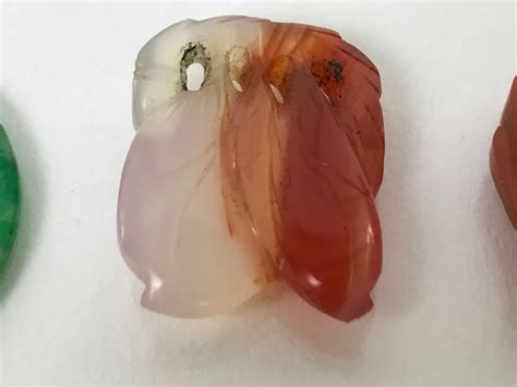 Collection Of 6 Vintage Jade Stone Jewelry Items