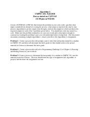 Algorithm 2 Pdf Algorithm 2 CMPSC 201 Fall 2018 Due As Stated On CANVAS 11 00 Pm On 9 12 18