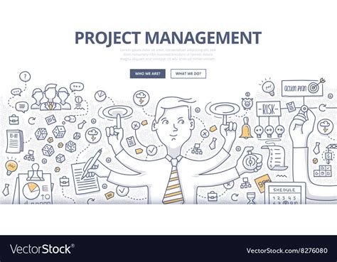 Project Management Doodle Concept Royalty Free Vector Image