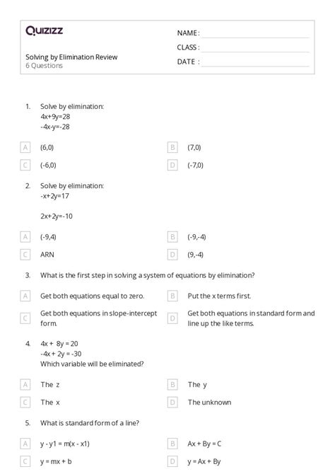 50 Slope Intercept Form Worksheets For 2nd Year On Quizizz Free