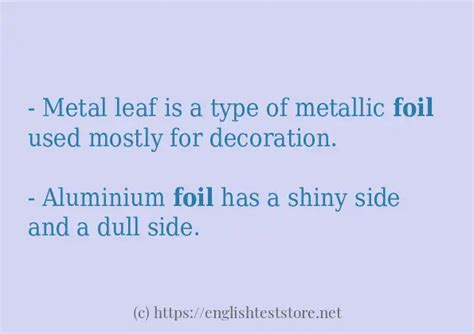 In Sentence Examples Of Foil Englishteststore Blog