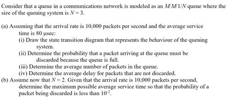 Solved Consider That A Queue In A Communications Network Is Chegg Com