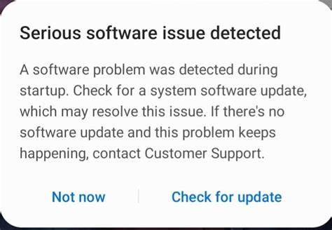 Serious Software Issue Detected Samsung Members