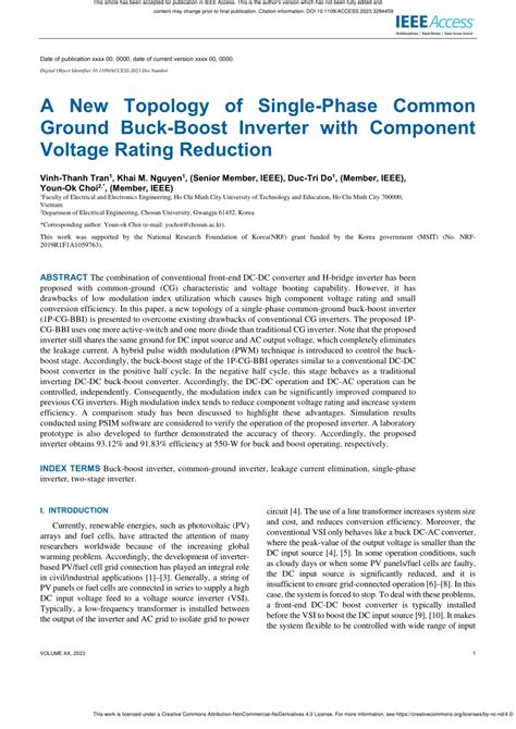 Pdf A New Topology Of Single Phase Common Ground Buck Boost Inverter