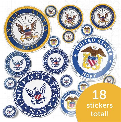 Us Navy Emblem Logo Sticker Set Officially Licensed Vinyl Decal For