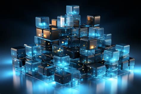 Premium Ai Image A Blockchain Icon With Interconnected Blocks Ai Generated