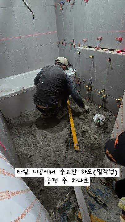 타일 베딩작업 Bathroomdesign 욕실인테리어 타일기초작업 Youtube