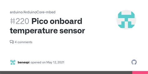 Pico Onboard Temperature Sensor Issue Arduino ArduinoCore Mbed GitHub