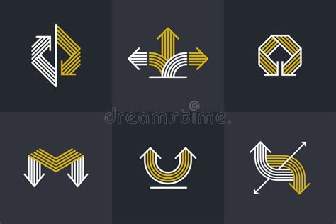 Concept Arrows Vector Logos Set Isolated Double Arrows Symbol Pictograms Collection Stock