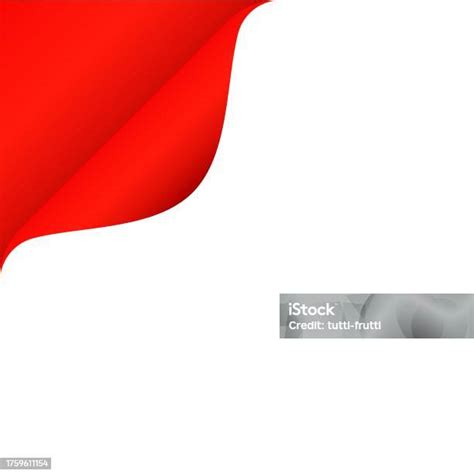 빨간 종이 컬 말려진 페이지 모서리 화려한 반짝이는 호일 광고 및 판촉을 위한 디자인 요소 빈 용지 곱슬 머리에 대한 스톡 벡터 아트 및 기타 이미지 Istock