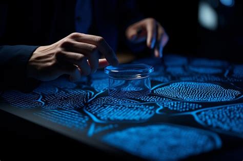 Person Examining Dna Molecule Premium Ai Generated Image