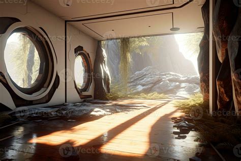 3d Render Abstract Ring On A Powerful Picturesque Backdrop Generative