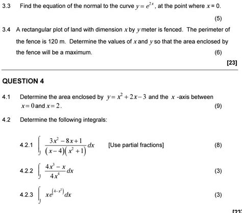 SOLVED Find The Equation Of The Normal To The Curve Y E X At The Point Where X