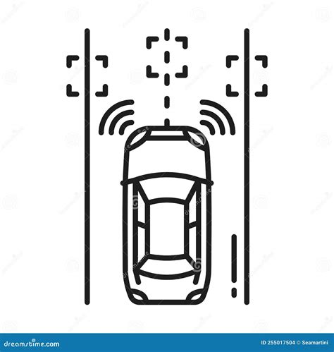Driverless Car Icon Self Driving Vehicle On Road Stock Vector