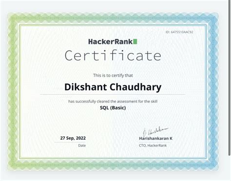 Dikshant Chaudhary On Linkedin Learningandgrowing Hackerrank Hackerranksql2022
