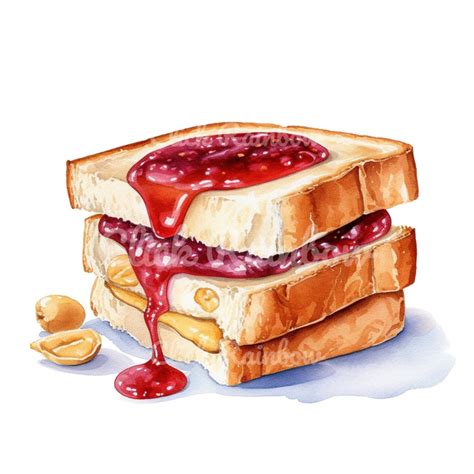 Peanut Butter And Jelly Sandwich Clipart Snack Art Bundle For Etsy