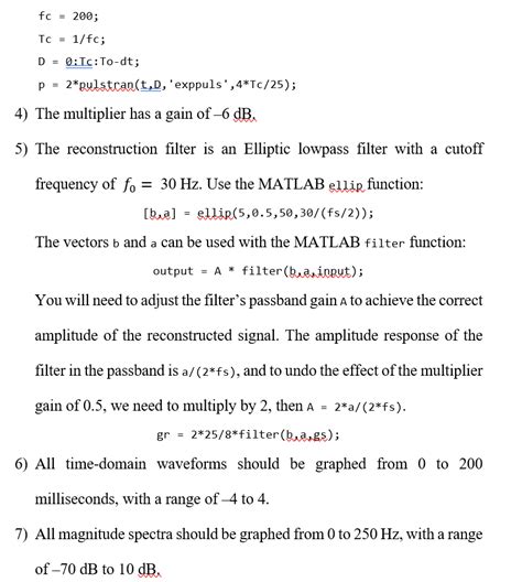 Solved Perform A Matlab Simulation Of The Sampling