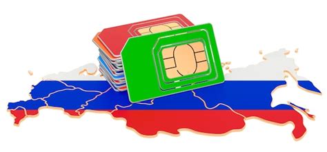 Premium Photo | Sim cards on the russian map mobile communications ...