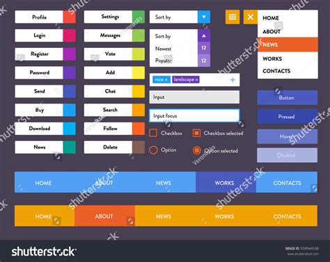 Style Flat Ui Kit Design Elements Stock Vector Royalty Free 559944538 Shutterstock