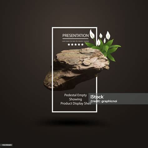 제품 프리젠 테이션 디스플레이 디자인 연단 화장품 및 패션 아이디어 컨셉을위한 벡터 스톤 포디움 0명에 대한 스톡 벡터 아트 및