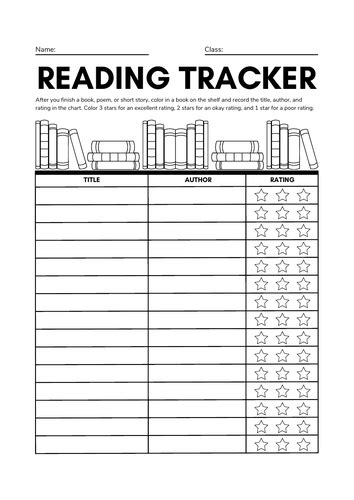 Fun reading tracker | Teaching Resources