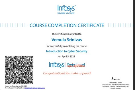 cybersecurity learningjourney infosys certification techskills