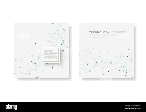 Abstract Connect Background With Connected Lines And Dots Modern Vector Templates Brochure