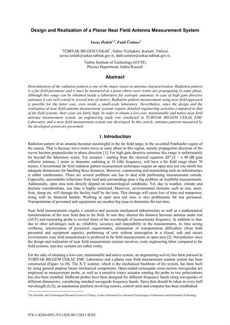 Pdf Design And Realization Of A Planar Near … And Realization Of A