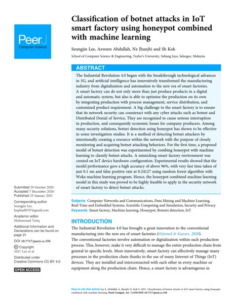 pdf classification of botnet attacks in iot smart factory using
