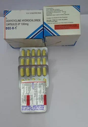 Doxycycline Hydrochloride Capsule Dee Strength 100mg Packaging Size 10x10 At ₹ 400 Box In Nagpur