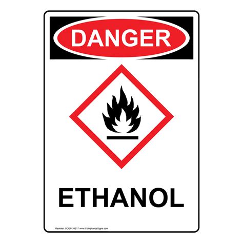 Osha Ghs Ethanol Sign With Symbol Ode 38517