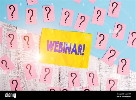 Writing Note Showing Webinar Business Concept For A Seminar Or Other Presentation That Takes